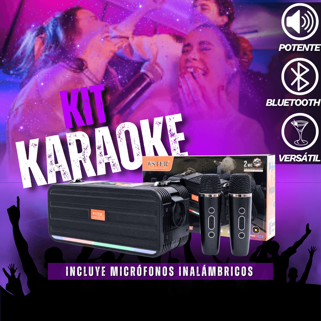 KIT KARAOKE - parlante buffer +2 micrófonos inalambrico – Tienda 1